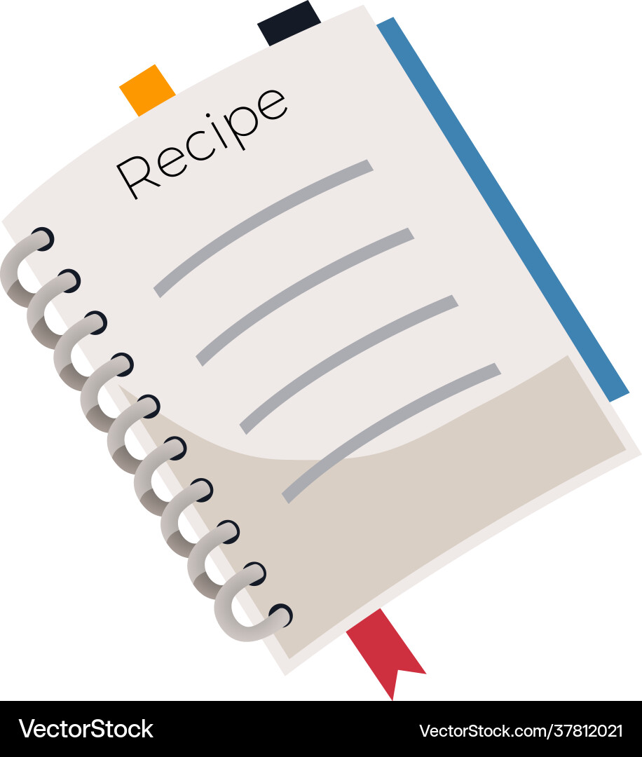 Flat recipe book Royalty Free Vector Image - VectorStock