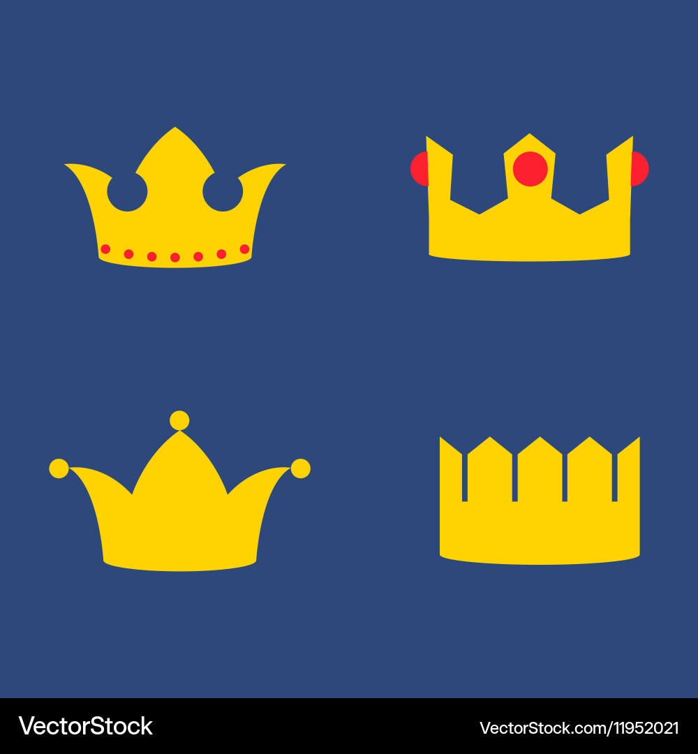 Gold Kronen Set Lizenzfreies Vektorbild - VectorStock