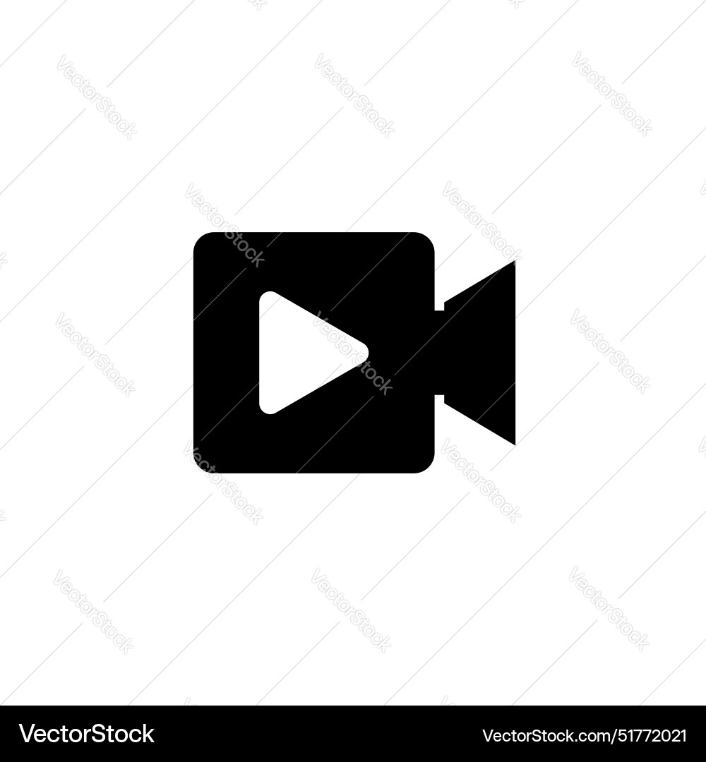 Play video simple icon with camera Royalty Free Vector Image