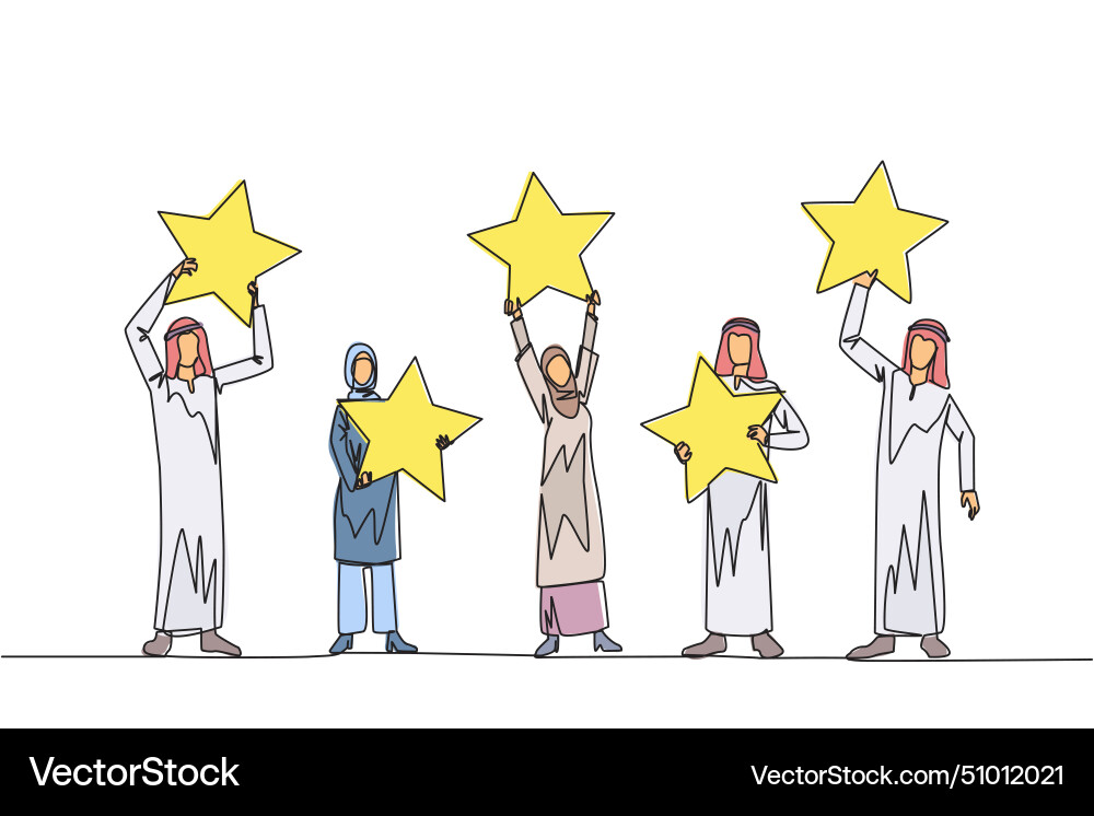 Single continuous line drawing group of three Vector Image