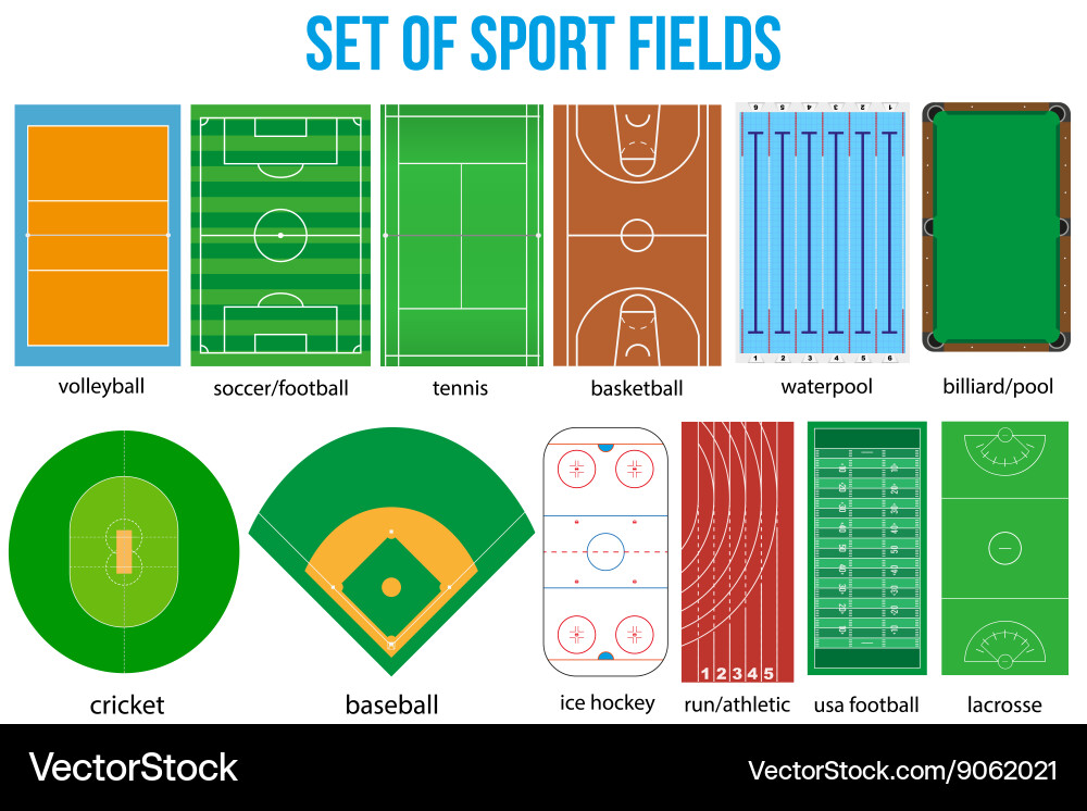 Sport Field Layouts - Sample Collection Royalty Free Vector