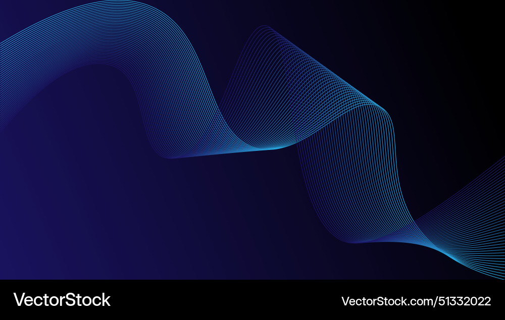 Abstract dark blue line wavy background Royalty Free Vector