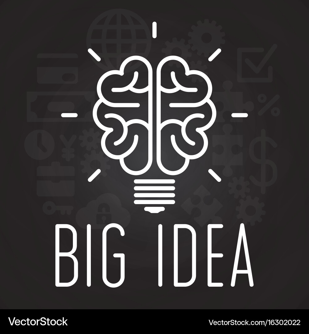 Big idea concept chalkboard poster Royalty Free Vector Image