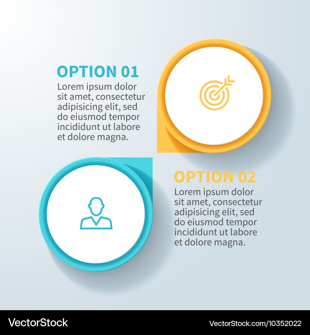 Business diagram with 2 steps parts Royalty Free Vector