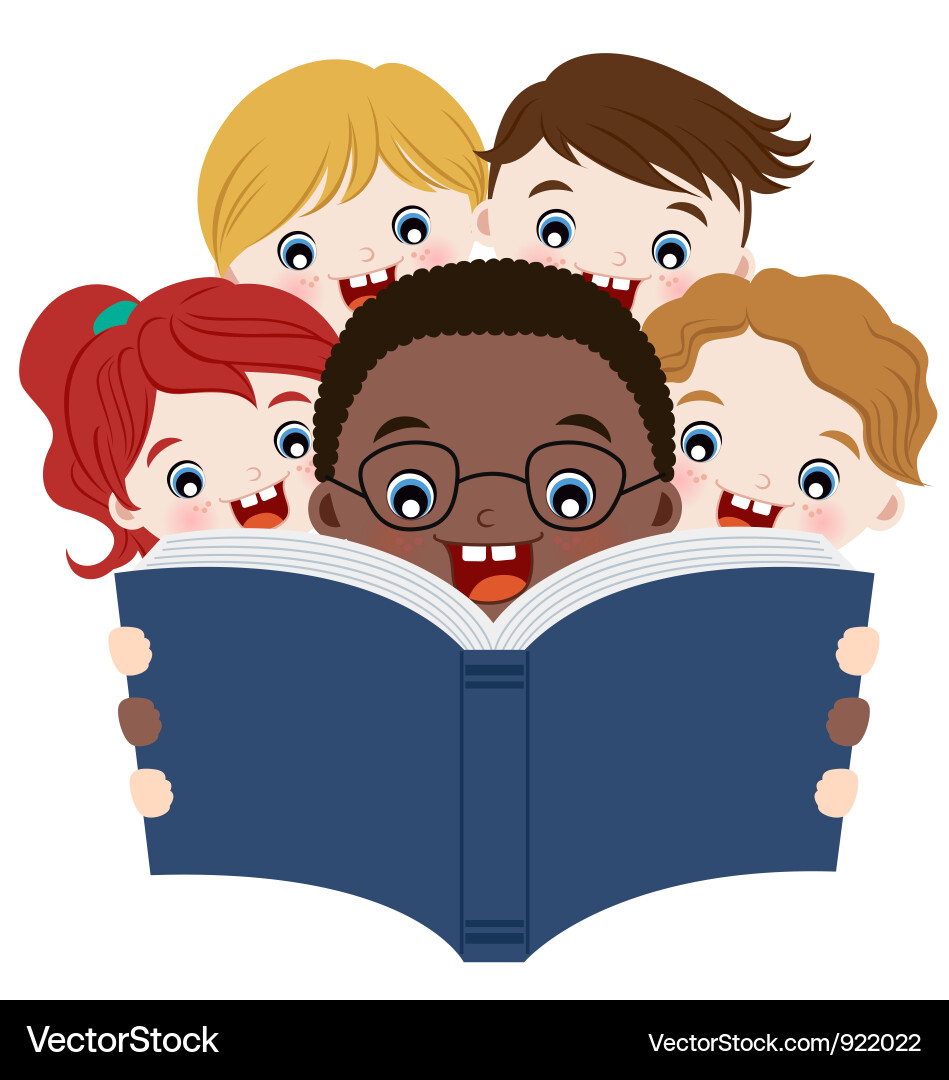 Children reading books Royalty Free Vector Image