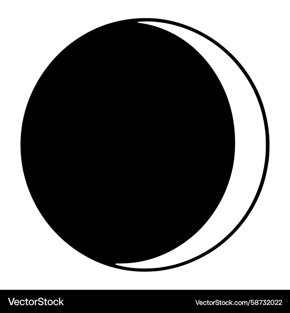 Crescent moon shape black and white lunar phase – Royalty-Free Vector ...