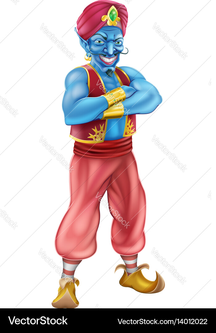 Evil genie standing Royalty Free Vector Image - VectorStock