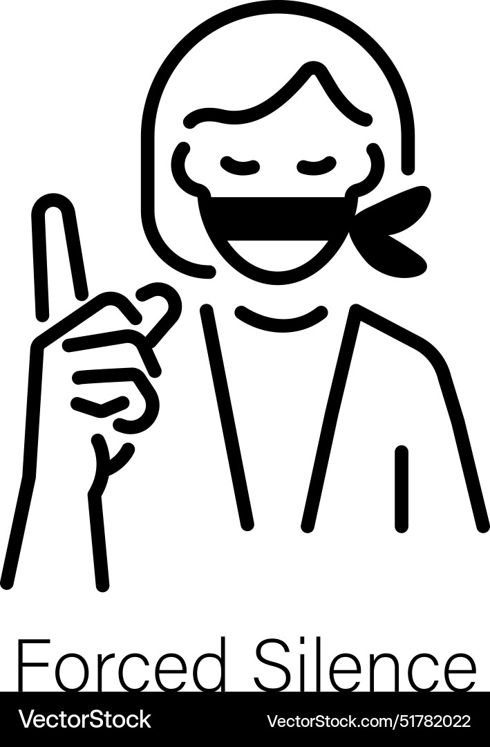 Forced silence Royalty Free Vector Image - VectorStock