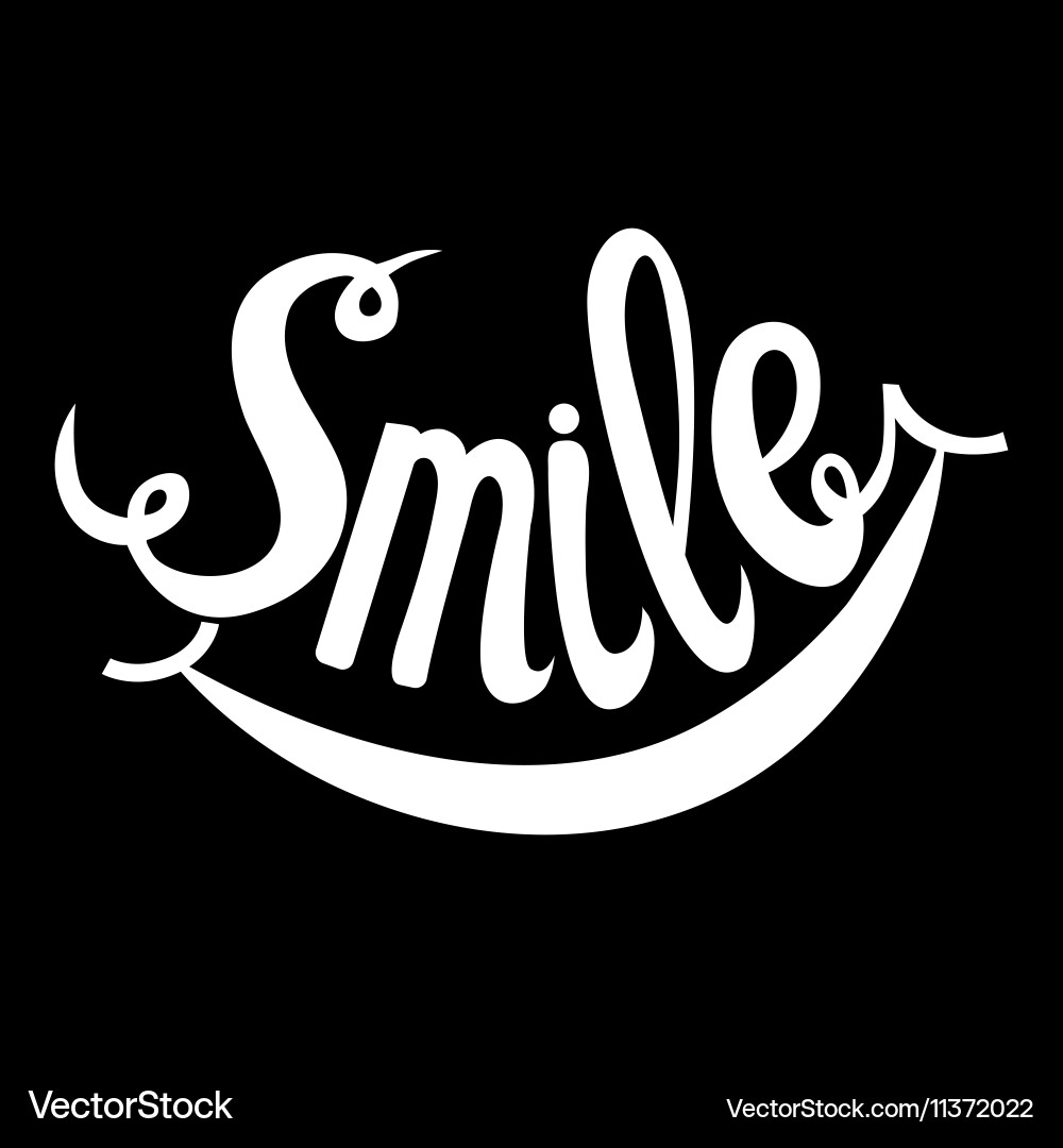 Hand drawn lettering word smile Royalty Free Vector Image