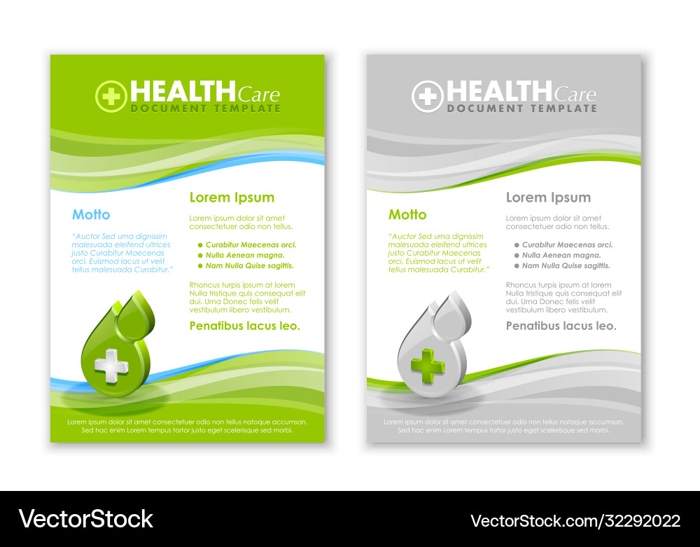 Health care document templates Royalty Free Vector Image
