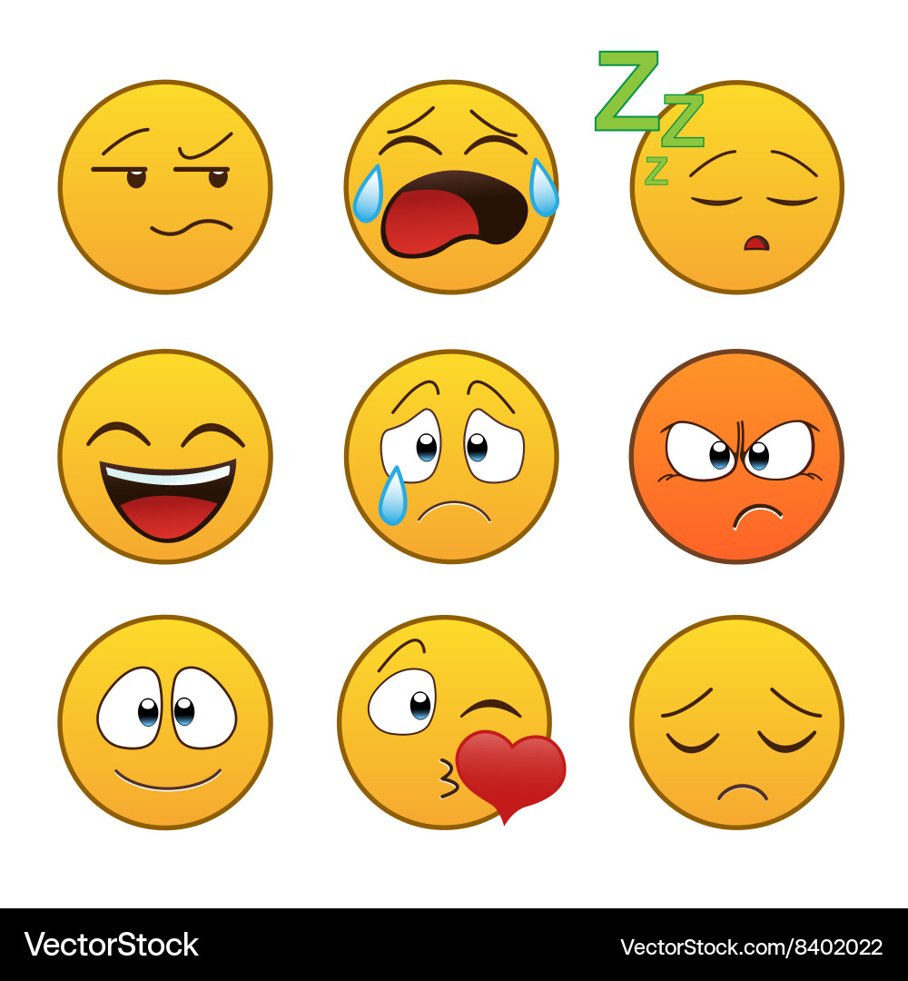 Set of emoticons Royalty Free Vector Image - VectorStock