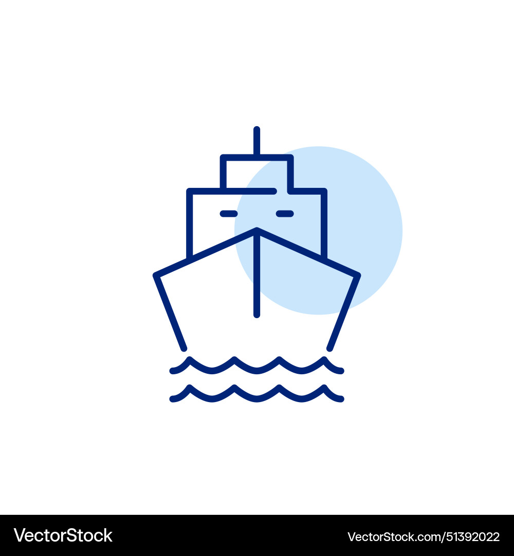 Ship and waves ferry public transportation Vector Image