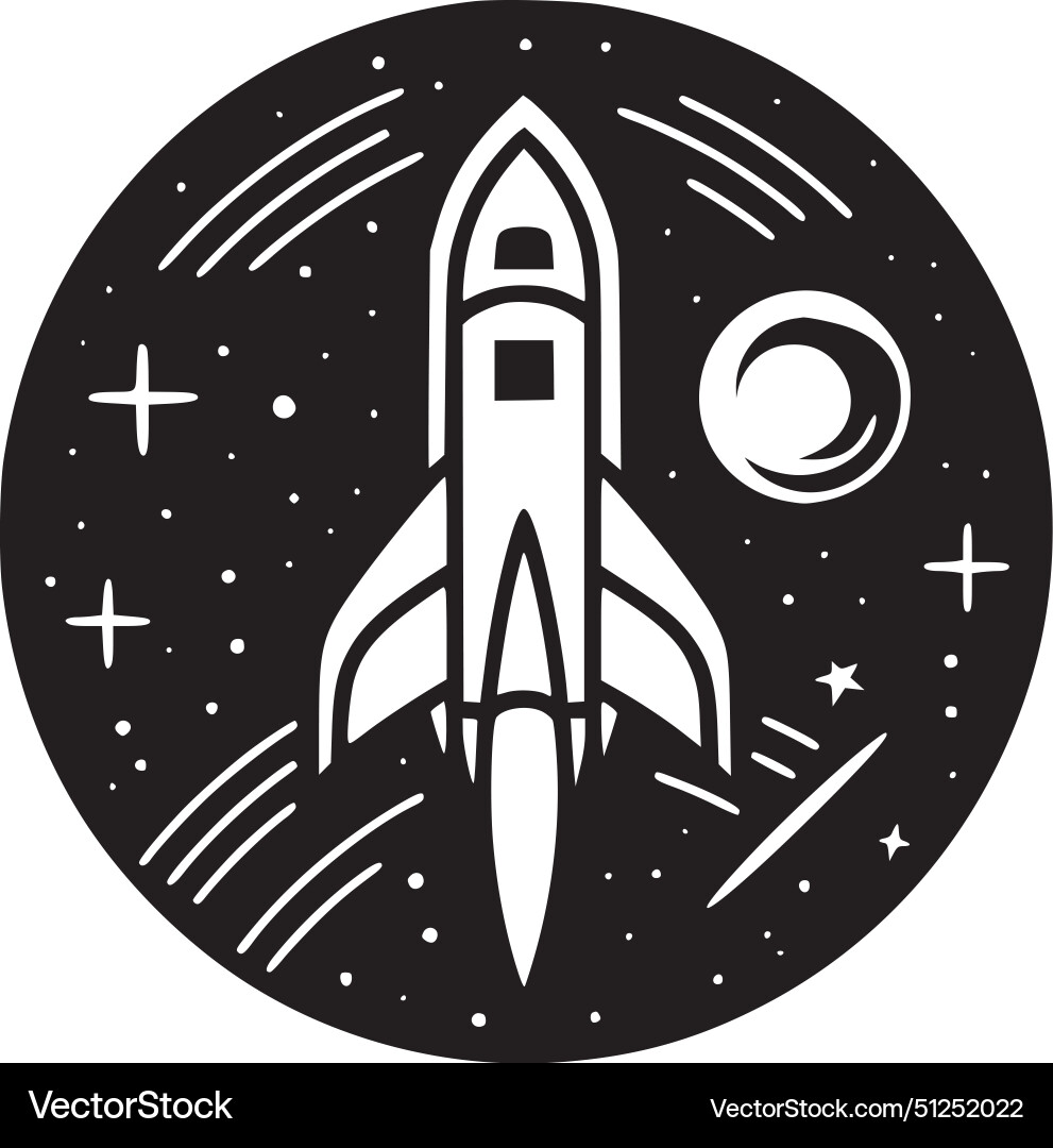 Space - black and white isolated icon Royalty Free Vector