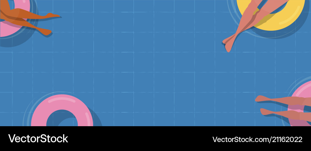 Top view pool background people relaxing Vector Image