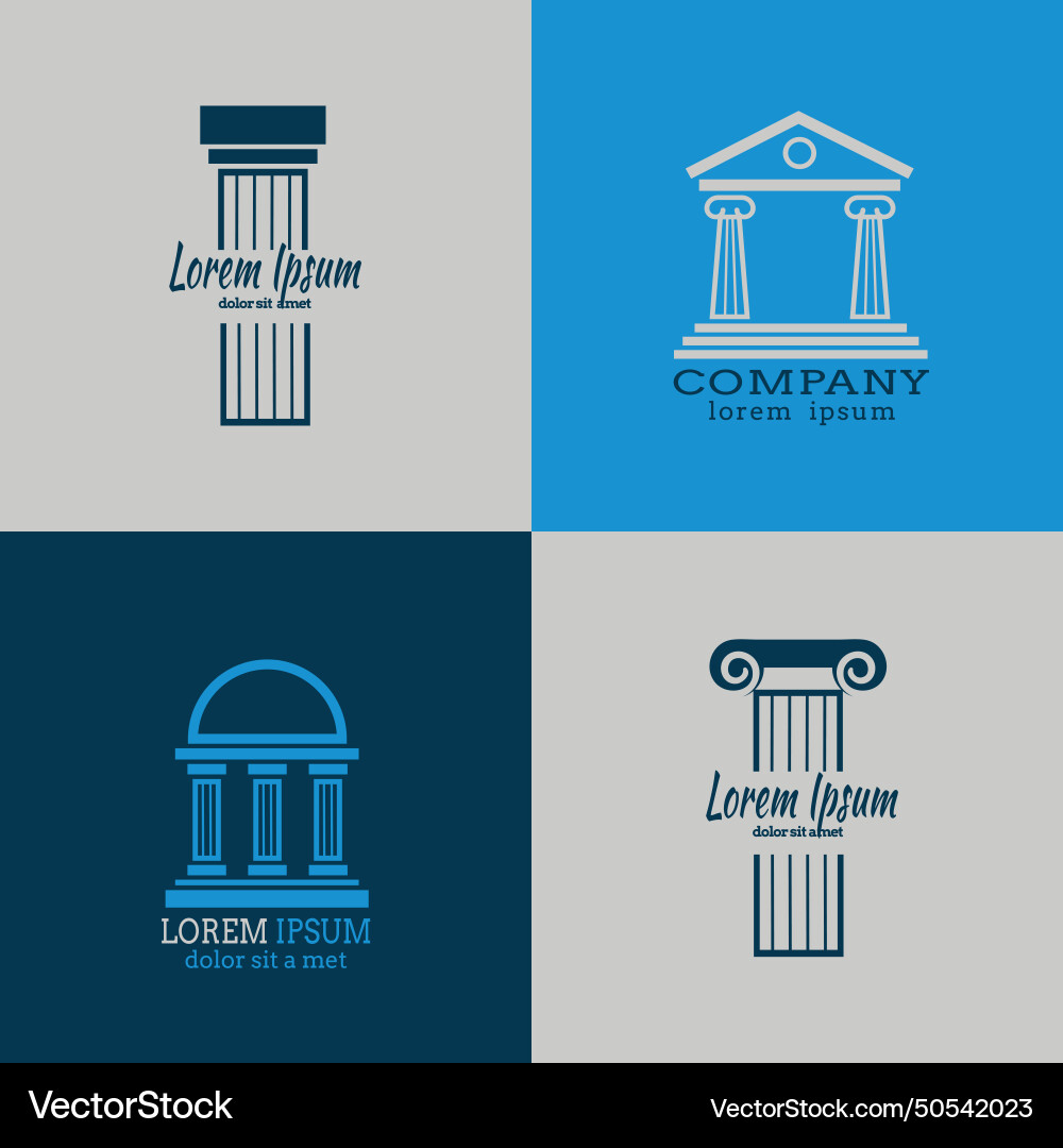 Architectural logo templates with columns Vector Image