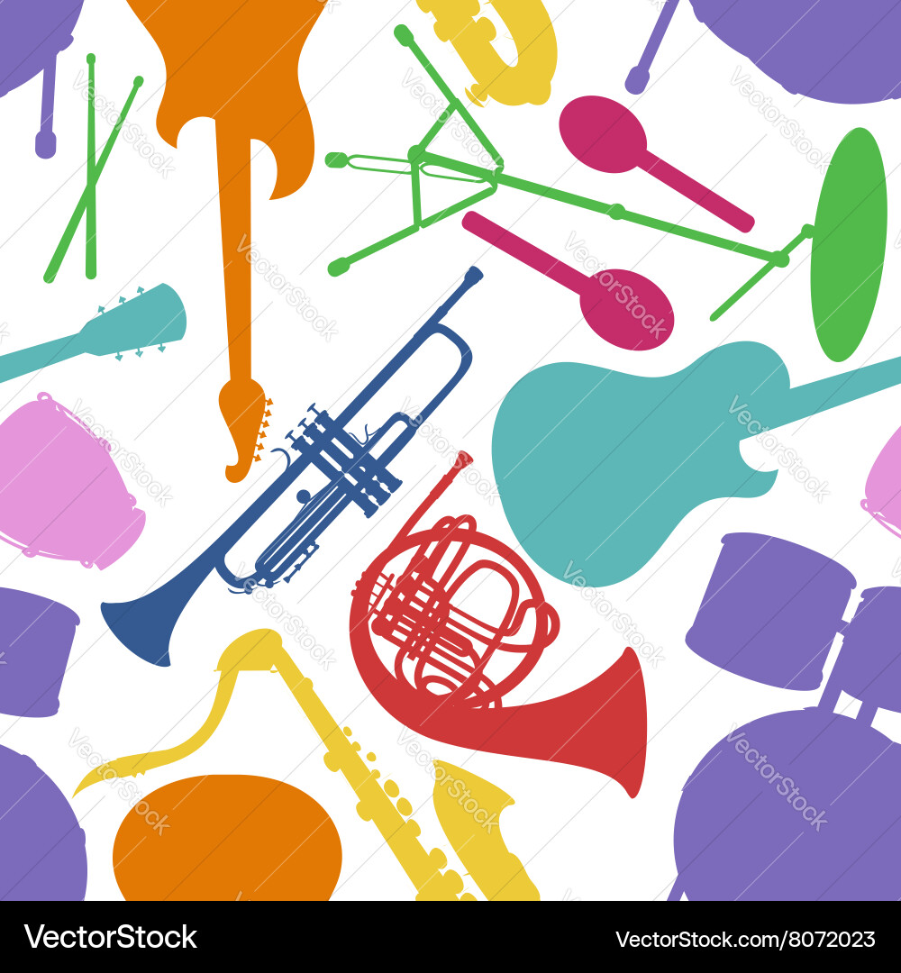Colorful Musical Instrument Pattern Royalty Free Vector