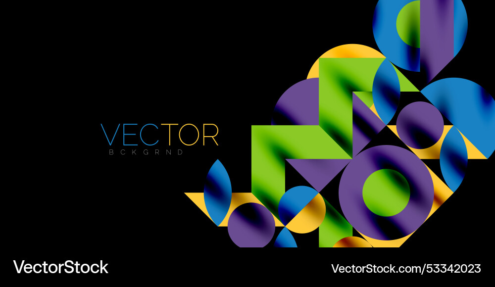 Colorful simple dynamic geometric forms circles Vector Image