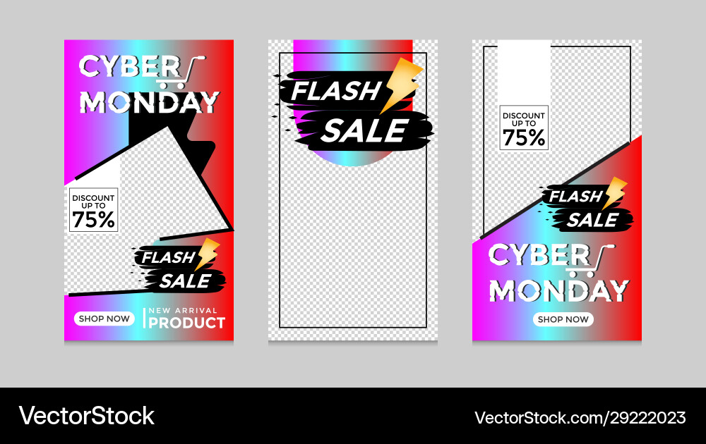 Editable social media post templates Royalty Free Vector