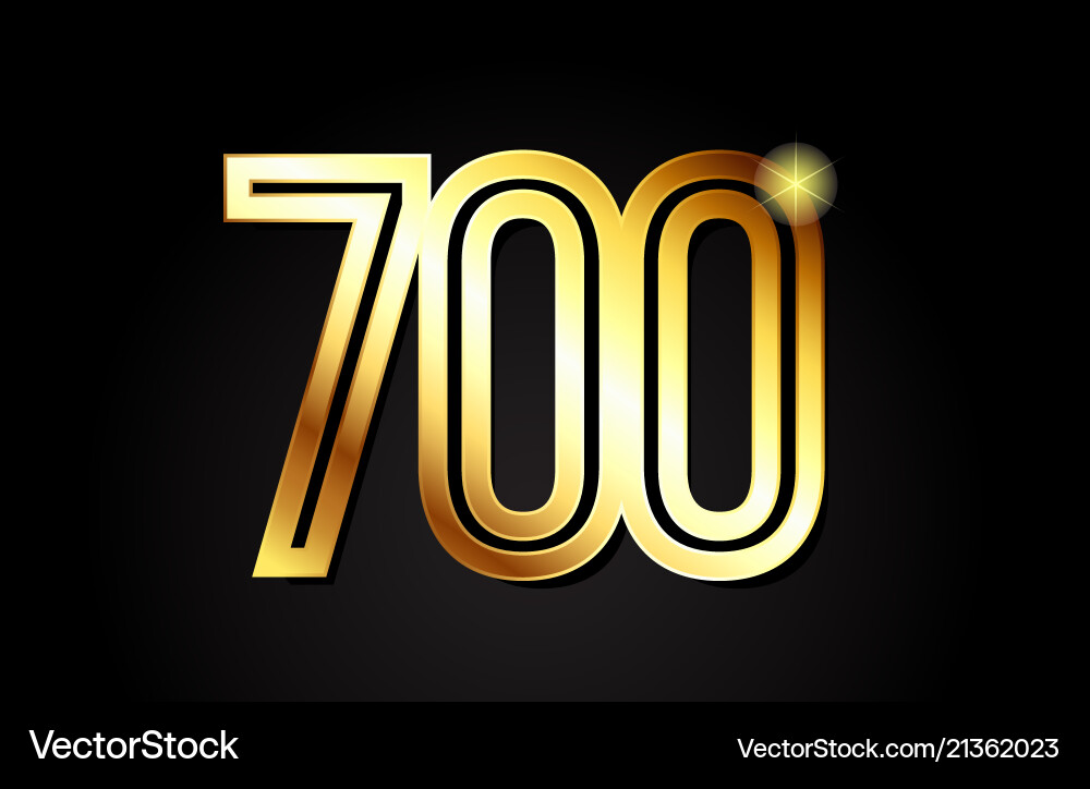 Gold number 700 logo icon design Royalty Free Vector Image