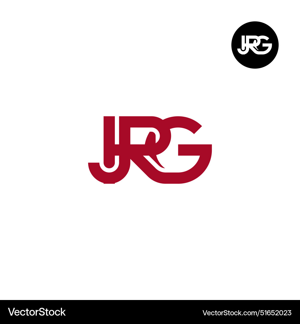 Jrg logo letter monogram design Royalty Free Vector Image
