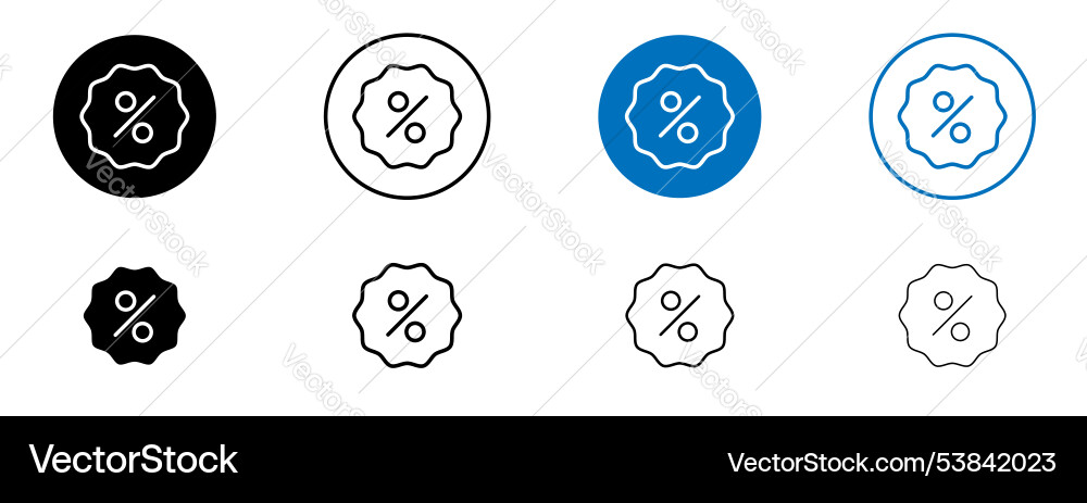 Percentage icon set Royalty Free Vector Image - VectorStock