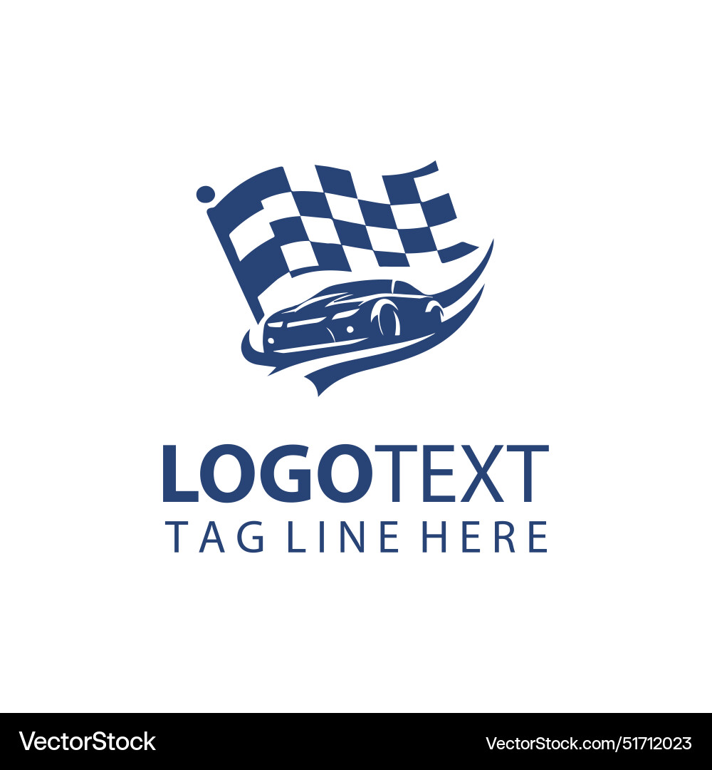 Racing car flag logo Royalty Free Vector Image