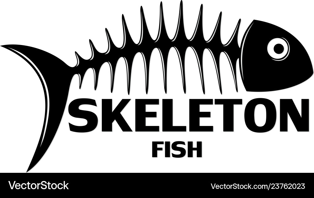 Symbol of skeleton fish Royalty Free Vector Image