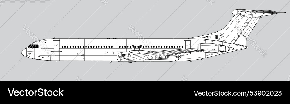 Vickers super vc10 type 1150 Royalty Free Vector Image