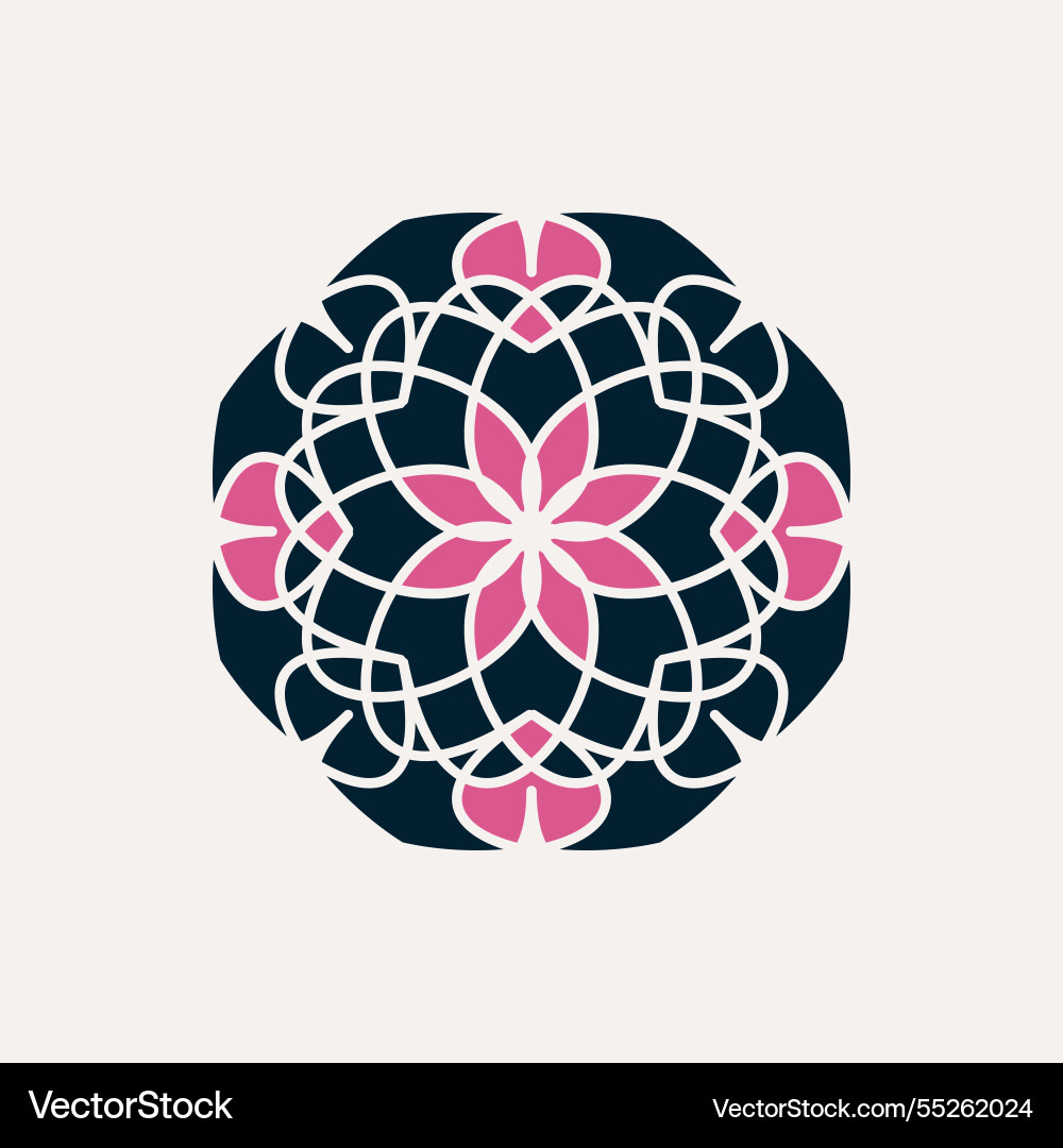 Arabic mosaic geometric emblem Royalty Free Vector Image