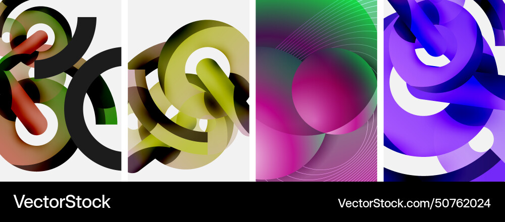 Circle geometric abstract posters Royalty Free Vector Image