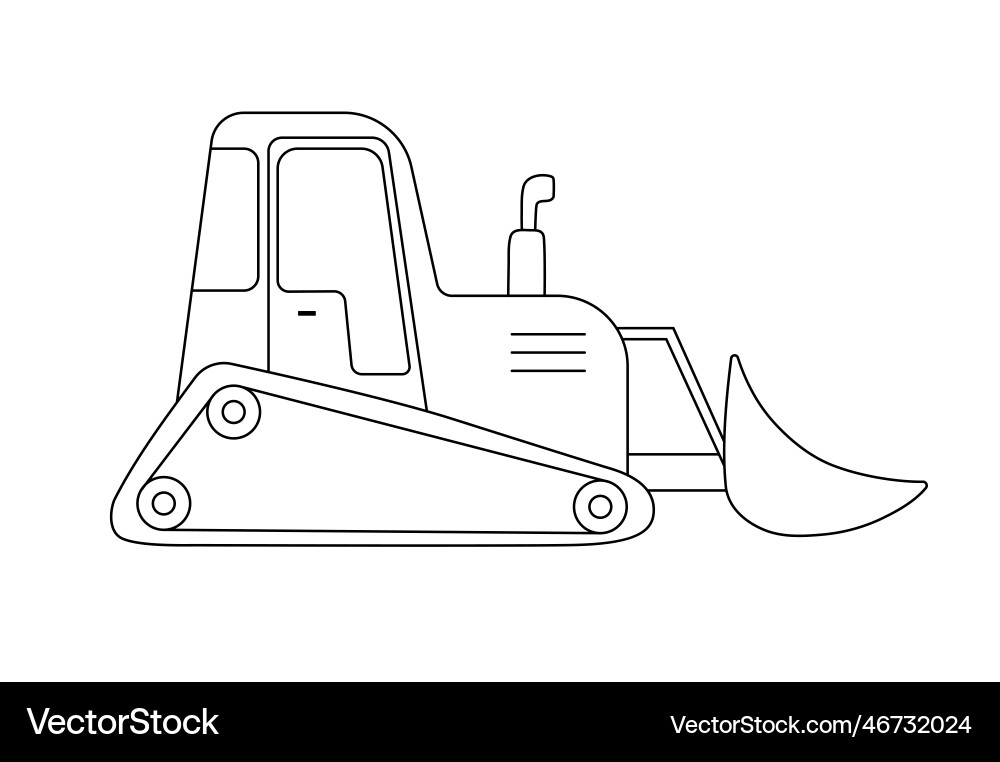 Construction Excavator Outline Royalty Free Vector Image