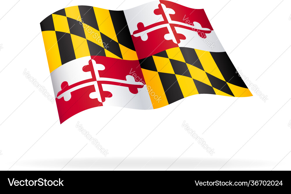 Correct maryland md state flag Royalty Free Vector Image