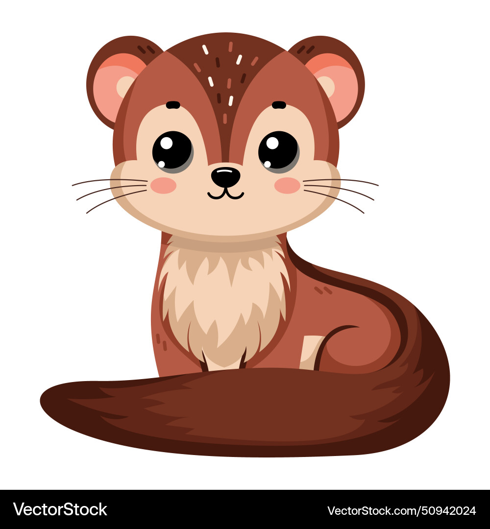 Cute happy marten Royalty Free Vector Image - VectorStock