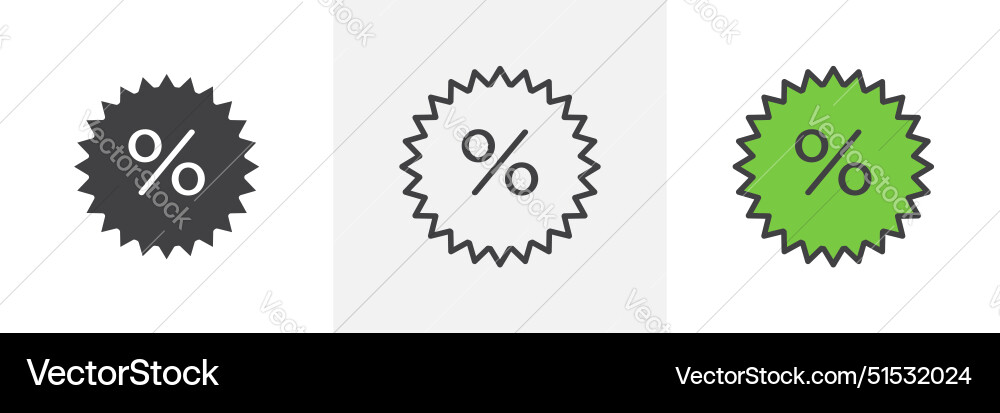 Discount icon set special percentage tag Vector Image