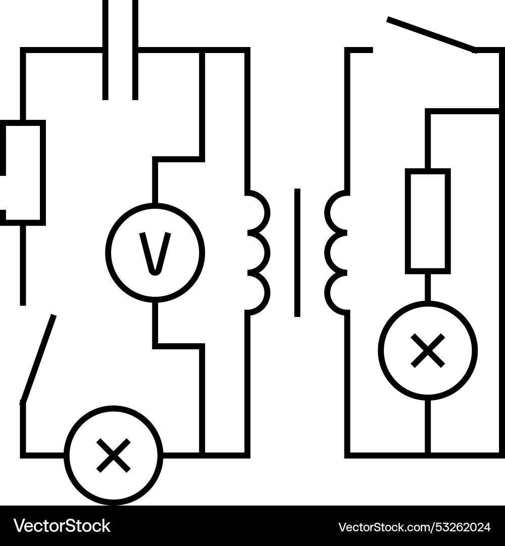 Electric circuit electrical engineer line icon Vector Image