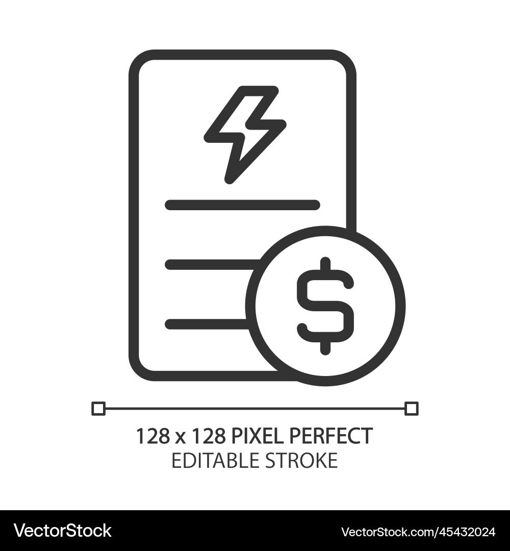 Electricity Bill Icon - Linear Style Royalty Free Vector