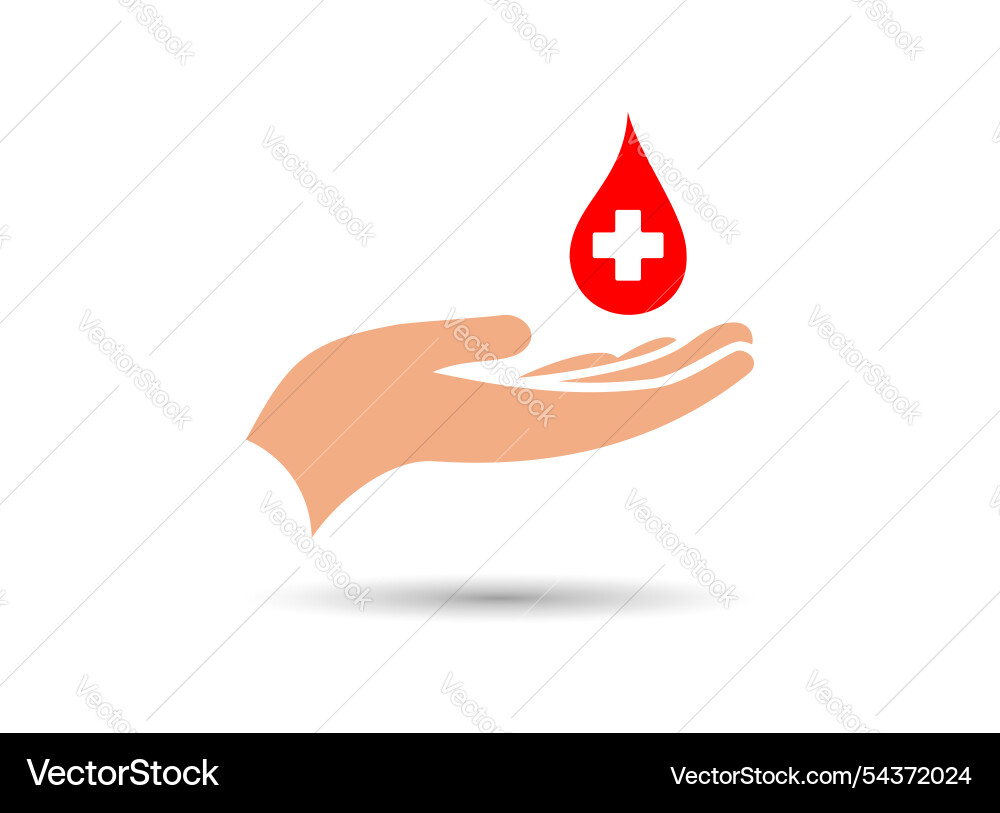 Hand holding blood donation sign Royalty Free Vector Image