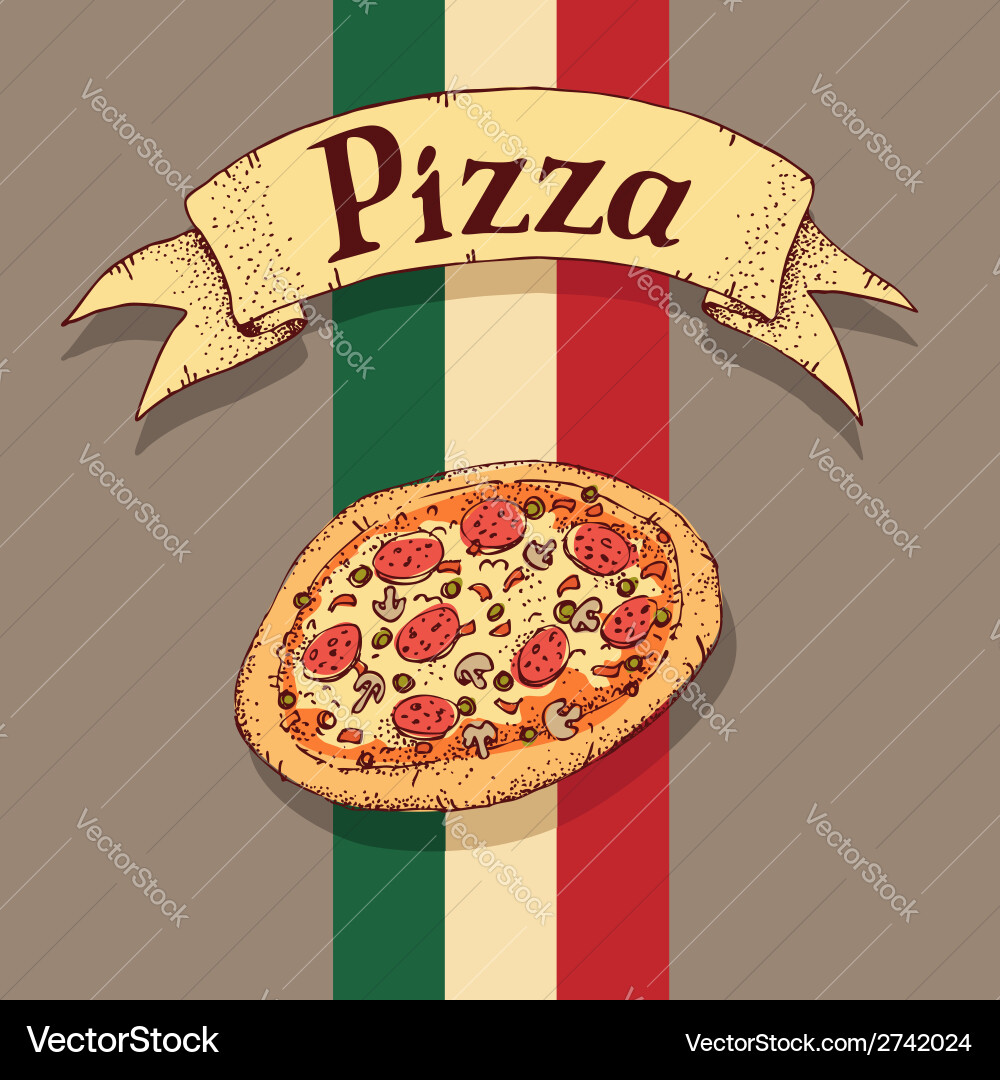 Pizza italian Royalty Free Vector Image - VectorStock