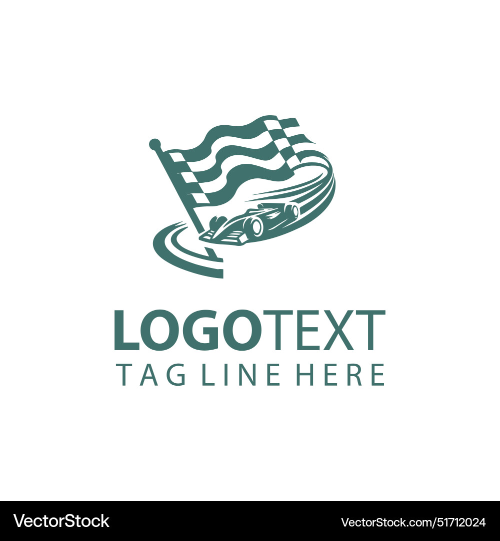 Racing car flag logo Royalty Free Vector Image