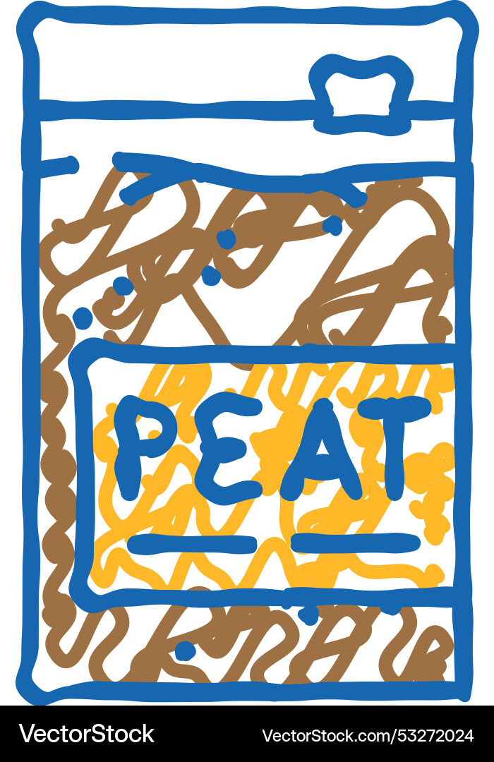 Sachet bag peat icon doodle Royalty Free Vector Image