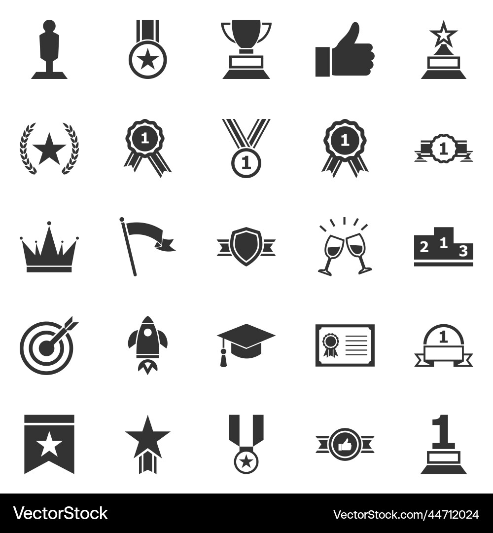 Success icons on white background Royalty Free Vector Image