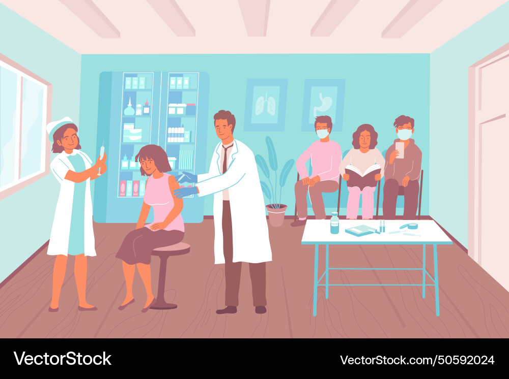 Vaccination flat Royalty Free Vector Image - VectorStock
