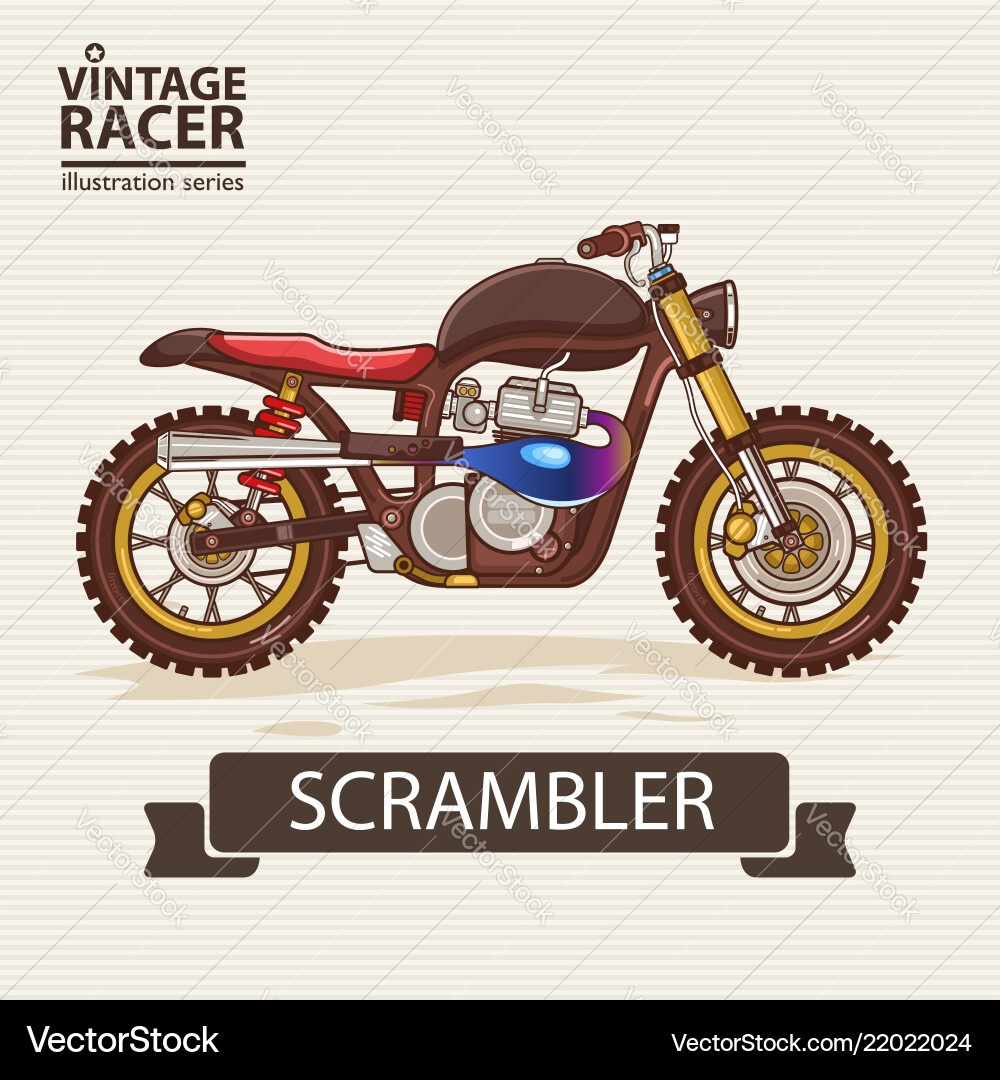 Vintage racing motorcycle Royalty Free Vector Image
