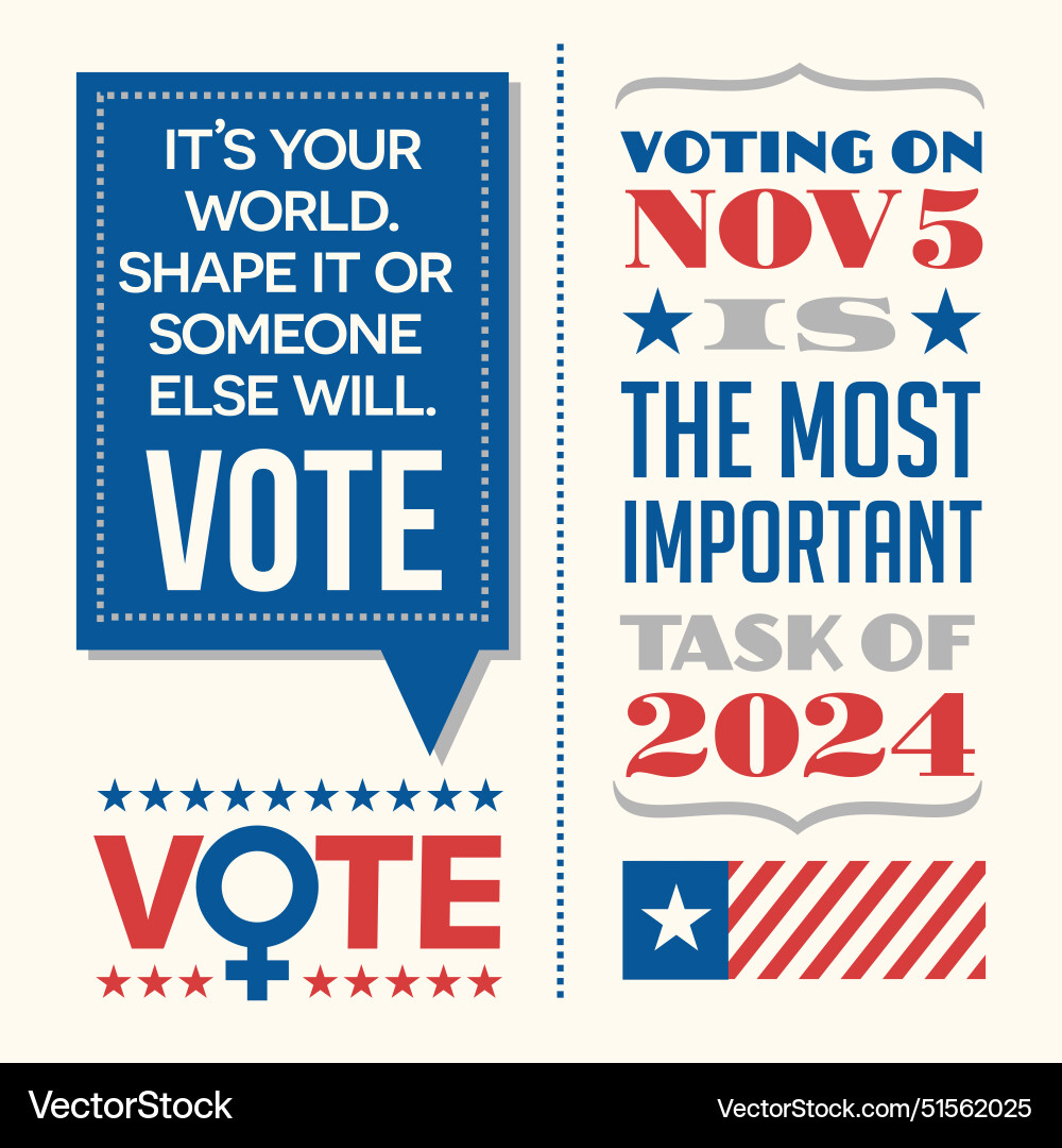 2024 usa election voter incentive graphics Vector Image