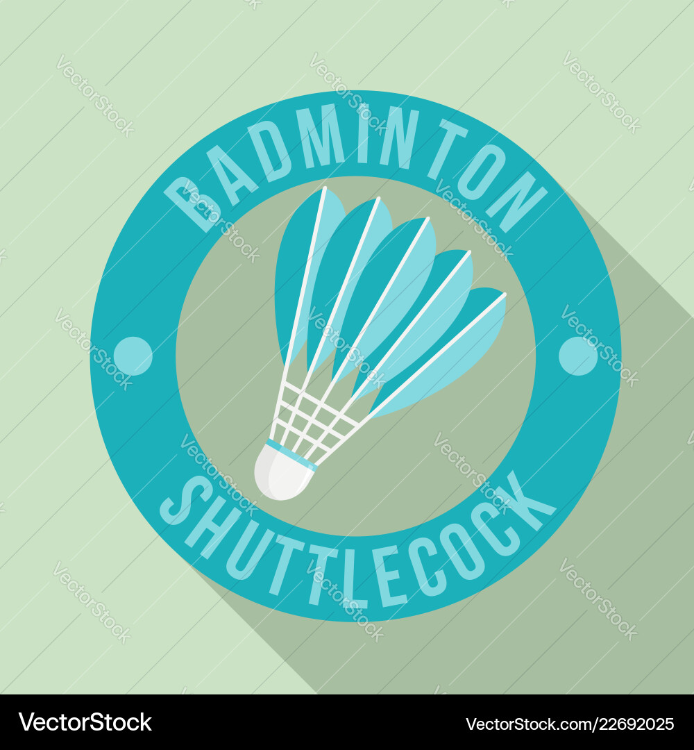 Badminton shuttlecock logo flat style Royalty Free Vector