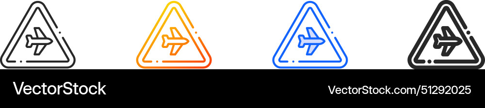 Caution iconthin linear gradient blue stroke Vector Image