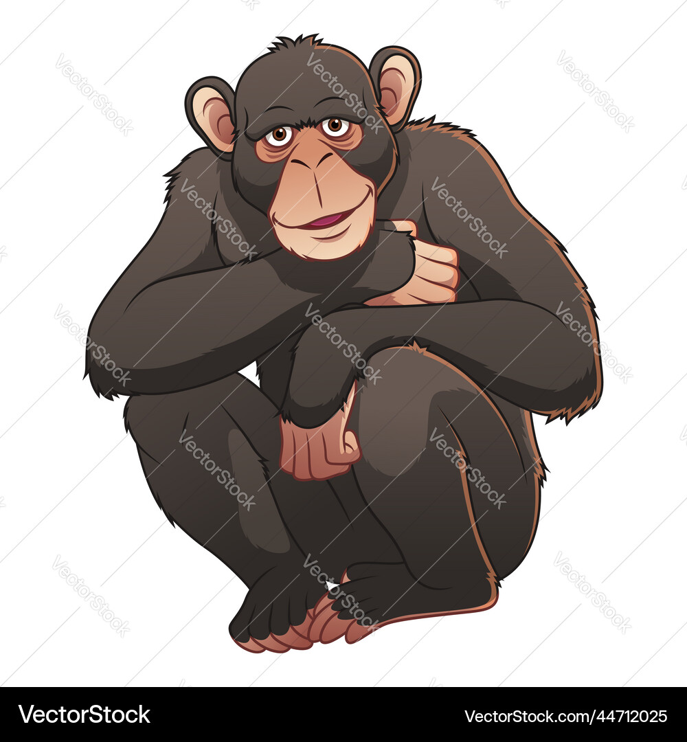 Chimpanzee cartoon animal Royalty Free Vector Image