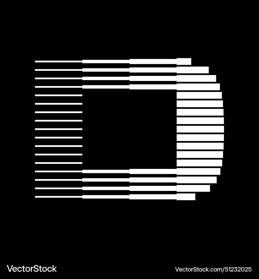 D letter lines logo icon Royalty Free Vector Image