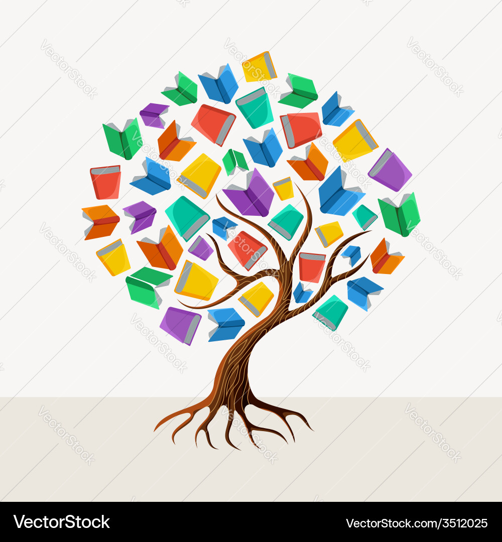 Education tree book concept Royalty Free Vector Image