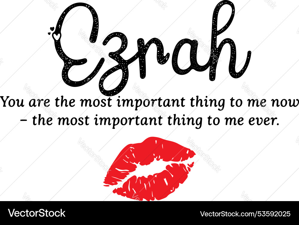 Ezrah name with lip Royalty Free Vector Image - VectorStock